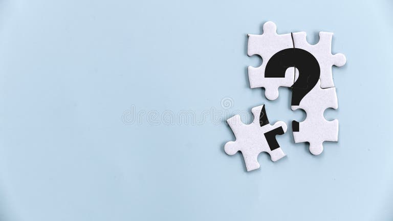 Mystery Jigsaw Puzzle Piece with Question Mark: Concept of Unsolved ...