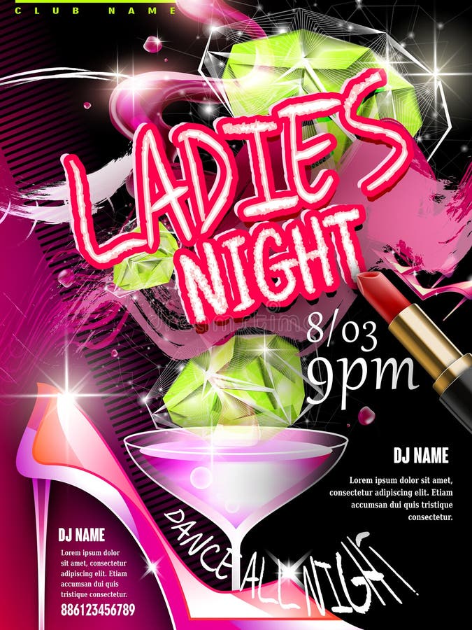 Mystery Ladies Night Party Poster Design Stock Vector - Illustration of ...