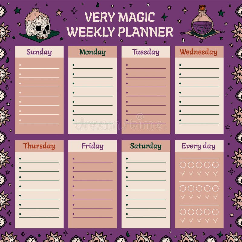 Weekly Class Schedule Template. Organizer Planner and Schedule with ...
