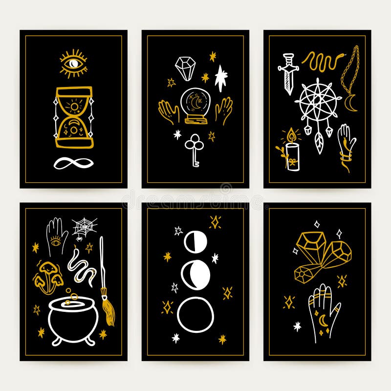 Mystery Magic Posters stock vector. Illustration of poster - 251369219