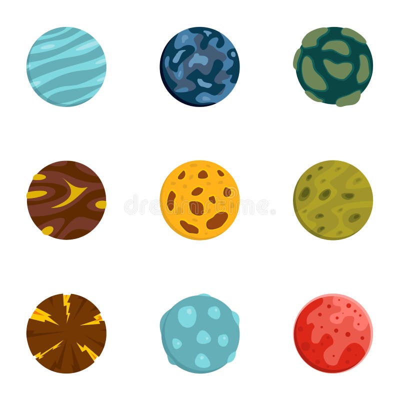 Planet Icons Set Vector Design Stock Vector - Illustration of ...