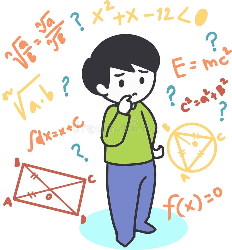 Mystery and Problem Solving Character Thinking Stock Illustration ...