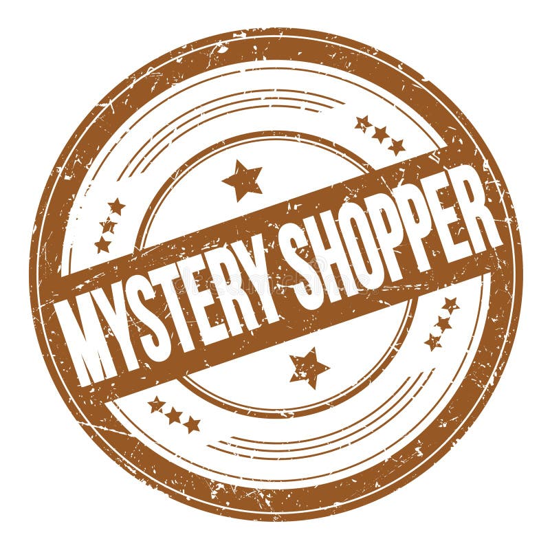 MYSTERY SHOPPER Text on Brown Round Grungy Stamp Stock Illustration ...