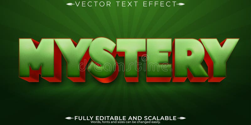 Mystery Text Effect, Editable Comic and Funny Text Style Stock Vector ...