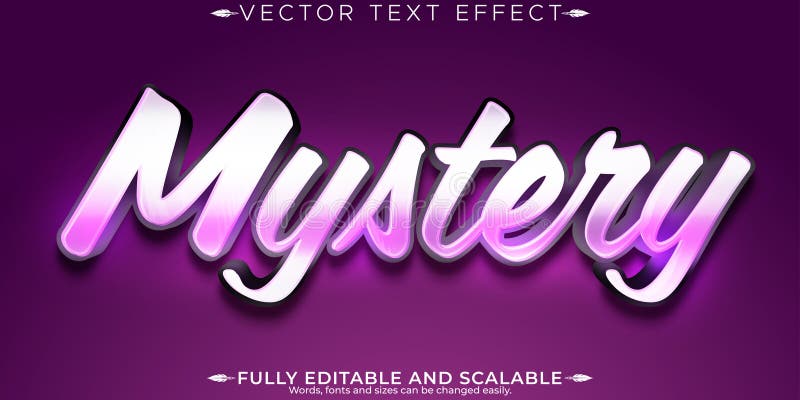 Mystery Text Effect Editable Magic and Fairy Text Style Stock Vector ...