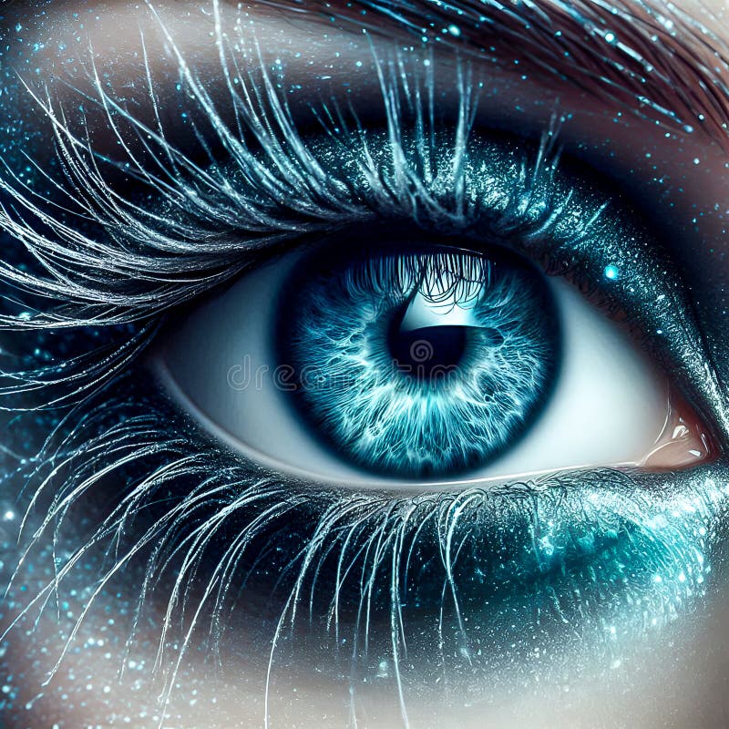 Mystic Blue Eye. Closeup of a Captivating Blue Eye Illustration Stock ...
