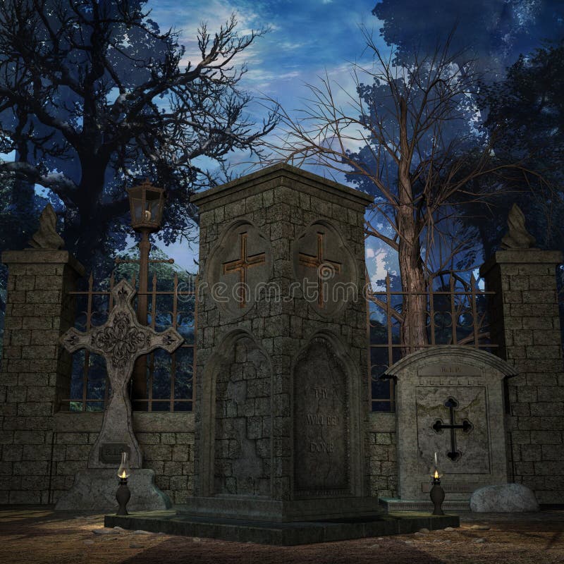 Mystic Cemetery stock illustration. Illustration of mystic - 5746005