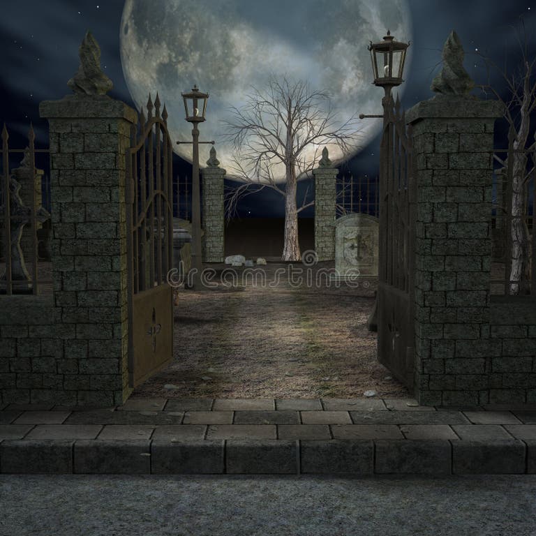 Mystic Cemetery stock illustration. Illustration of rustic - 5746562