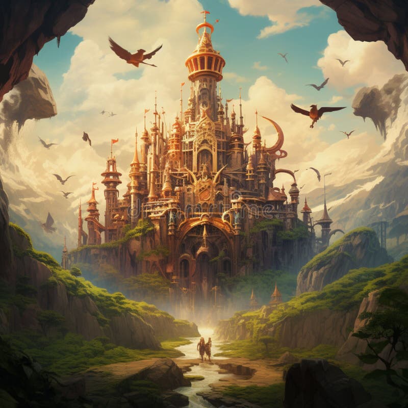 Mystic city - 1 AIGENERATE stock illustration. Illustration of ...