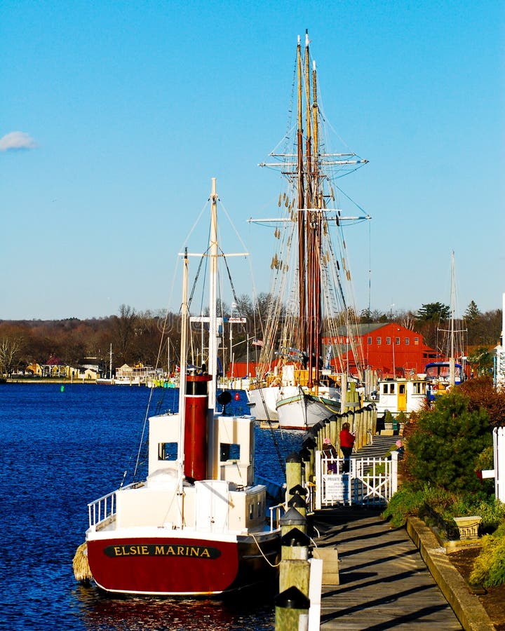 Mystic Seaport, CT stock image. Image of town, seascape - 16474519