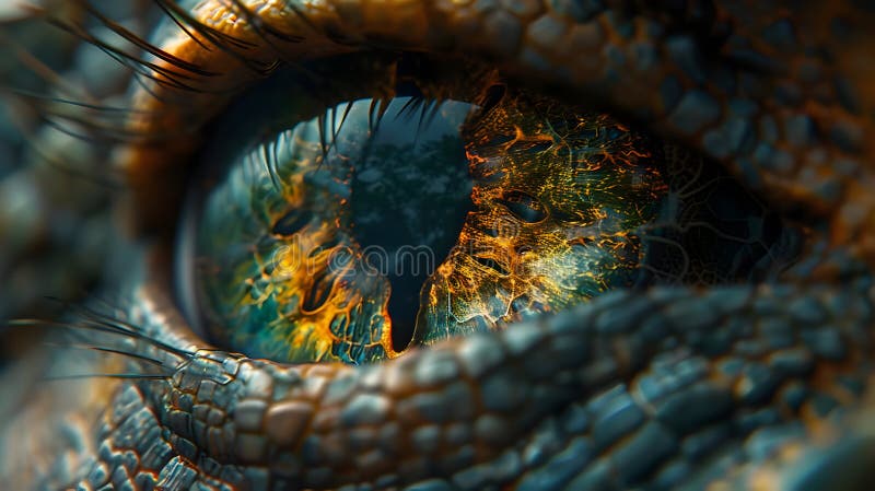 Mystic Creature Eye 3D Illustration Stock Illustration - Illustration ...
