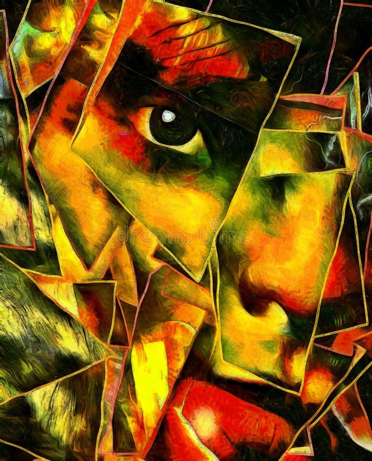 Mystic Face stock illustration. Illustration of expression - 111703836