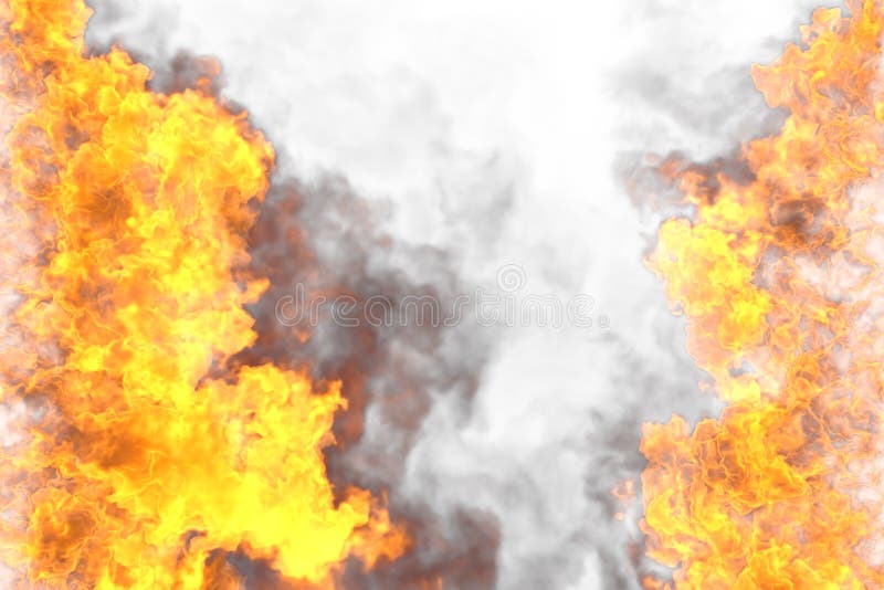 Mystic Fire Frame Isolated on White Background - Fire Lines from Sides ...