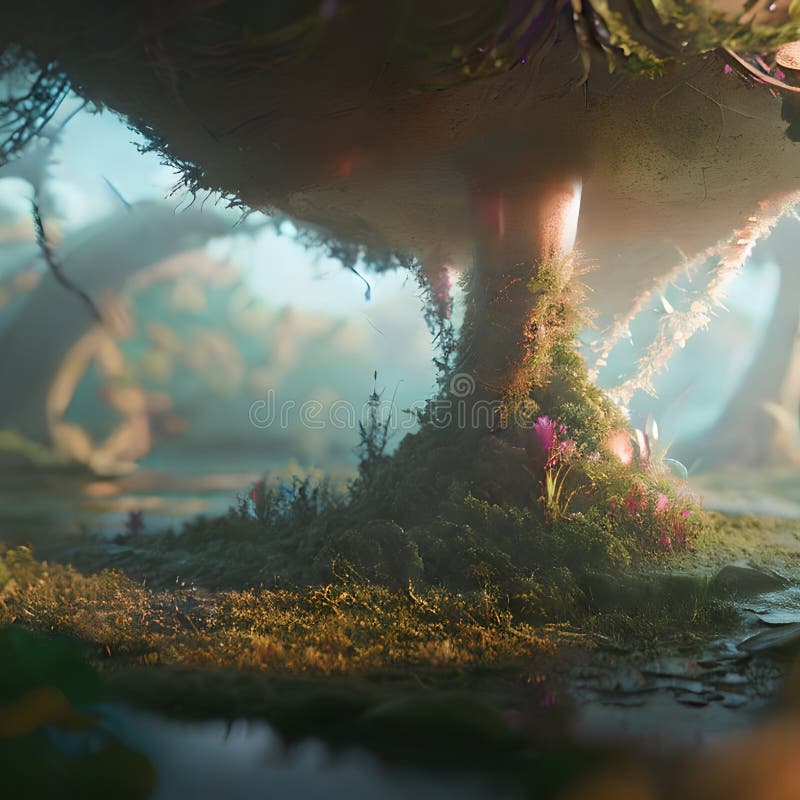 Mystic Landscape, Generative AI Illustration Stock Illustration ...