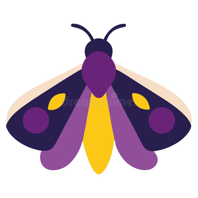 Mystic Moth Enchanted Insect Icon Stock Vector - Illustration of ...