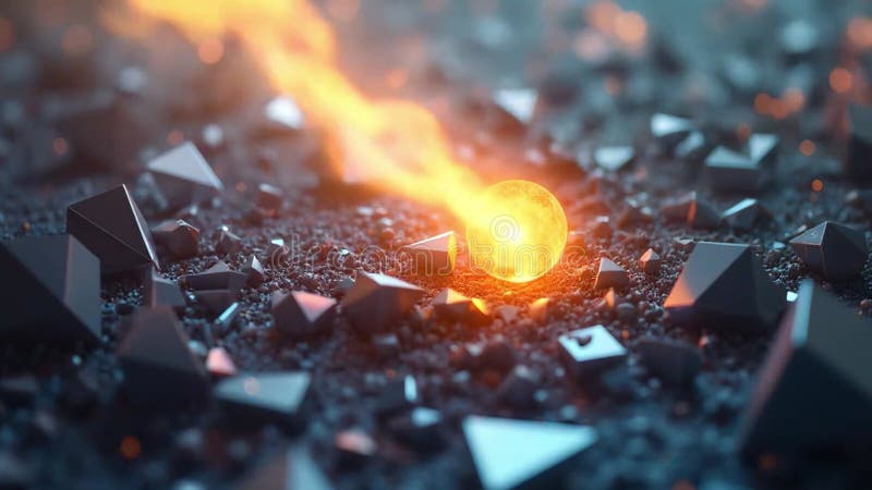 Mystic Orb Amidst Dark Pyramids and Embers: a Visual Confluence of ...