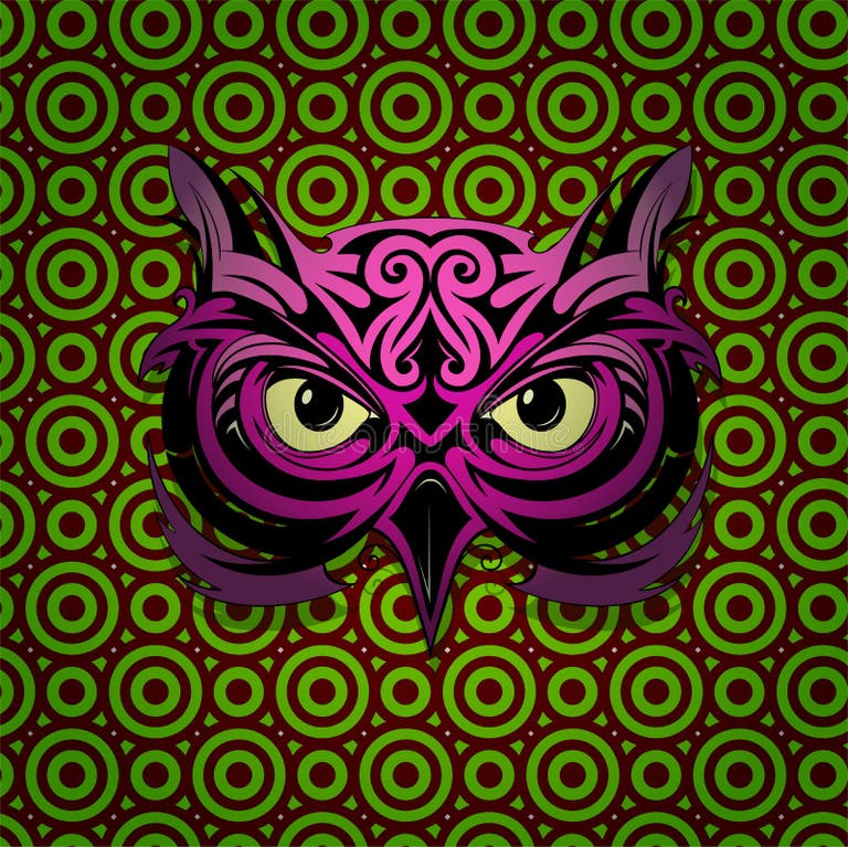 Mystic owl shape stock vector. Illustration of drawing - 73203268