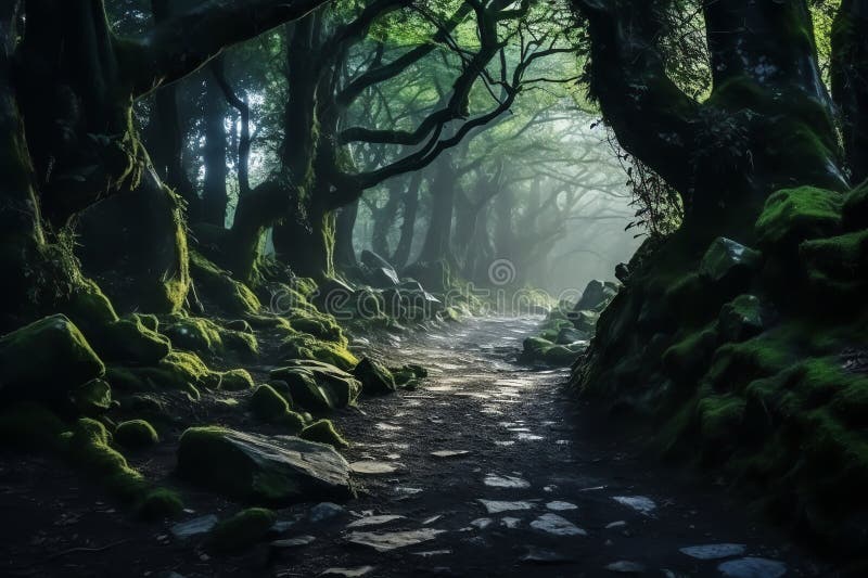 Mystic Path through the Veiled Forest Beautiful Nature Wonder Relaxing ...