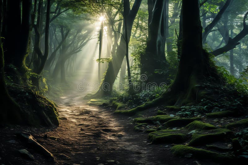 Mystic Path through the Veiled Forest Beautiful Nature Wonder Relaxing ...