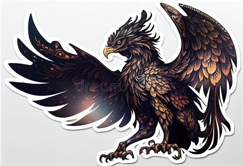 Mystic Raven Sticker. AI Generated Stock Illustration - Illustration of ...