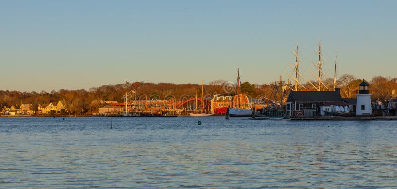 Mystic River in Historic Mystic, Connecticut Stock Photo - Image of ...