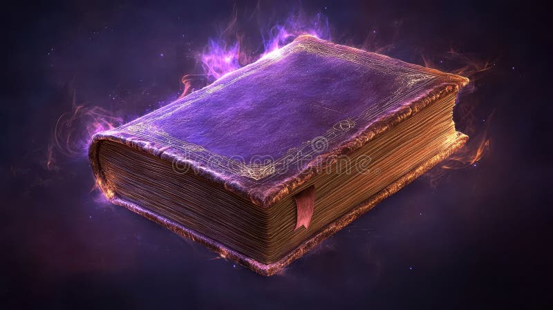 Mystic Tome an Ancient Book Enshrouded in Magic, Set Against a Starry ...