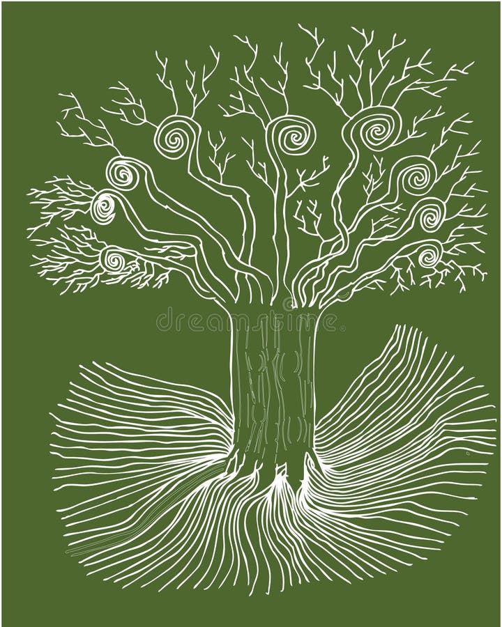 Mystic Tree stock vector. Illustration of plant, flower - 5387375