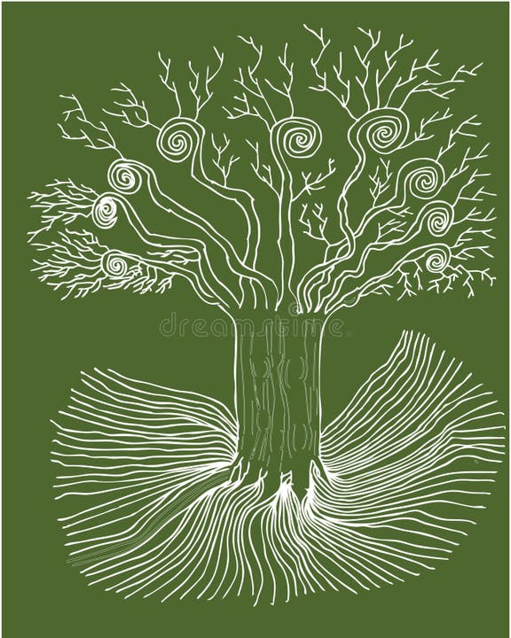 Mystic Tree stock vector. Illustration of plant, flower - 5387375