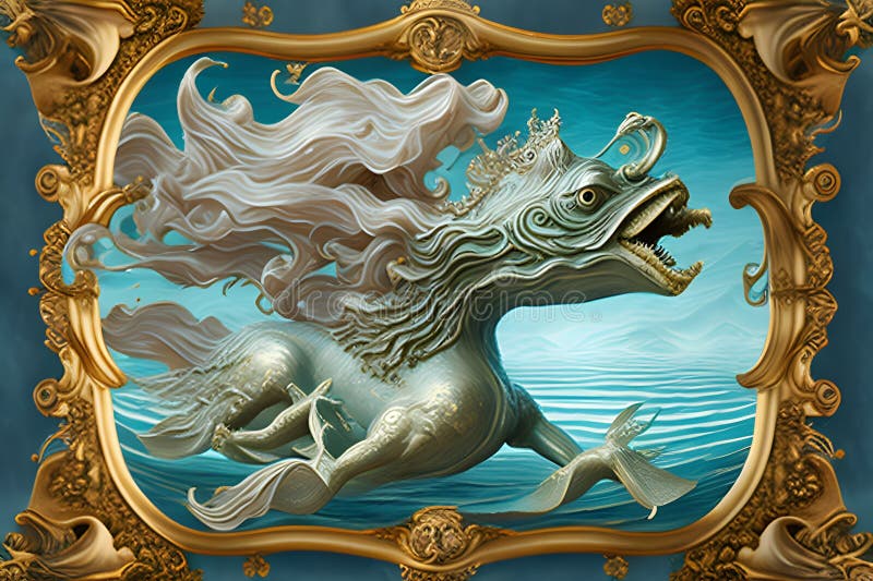 Mystic Water Creature, Generative AI Illustration Stock Illustration ...