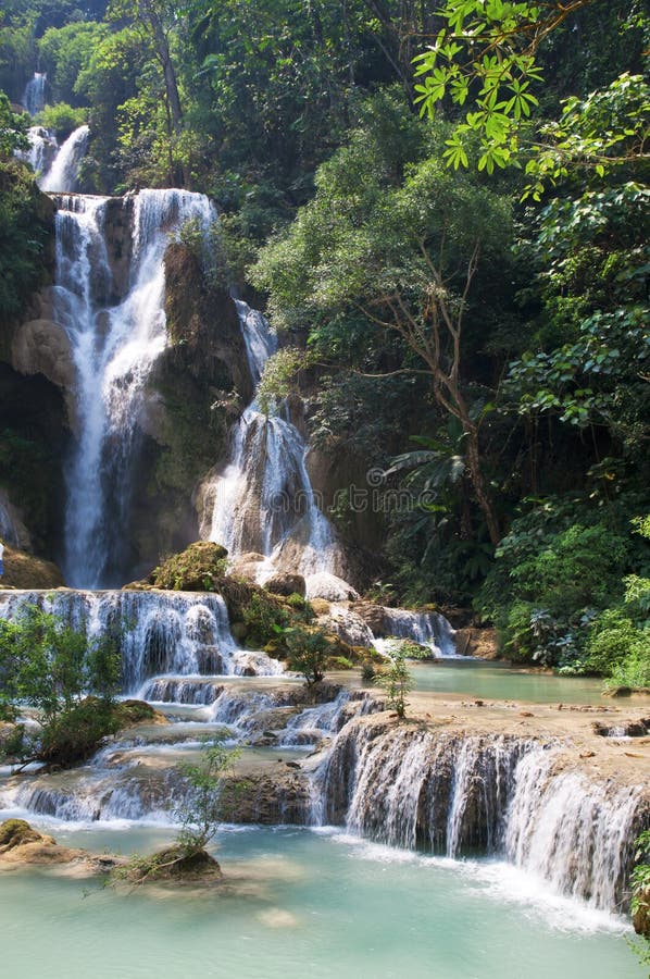 Mystic waterfall stock image. Image of lush, laos, cool - 35035965