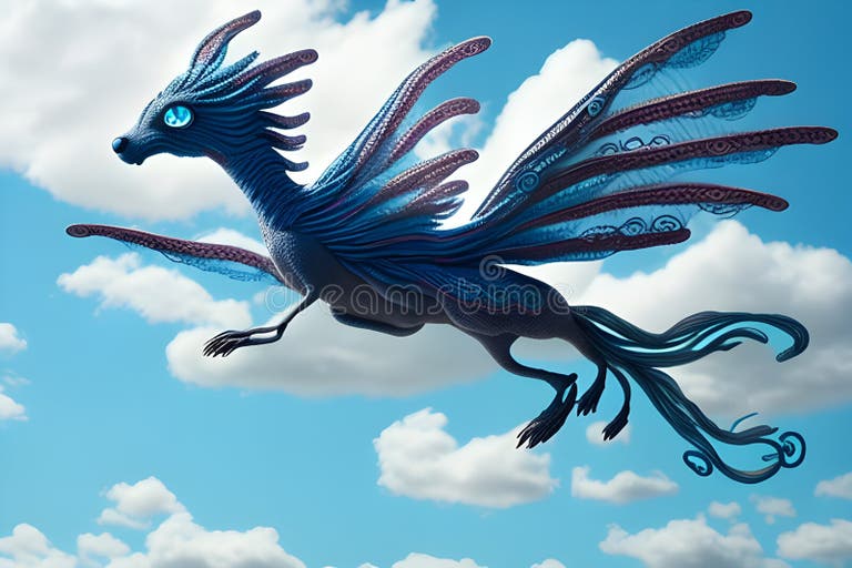 Mystic Wind Creature, Generative AI Illustration Stock Illustration ...