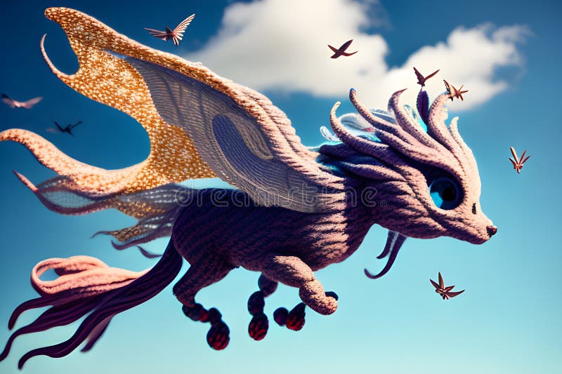 Mystic Wind Creature, Generative AI Illustration Stock Illustration ...