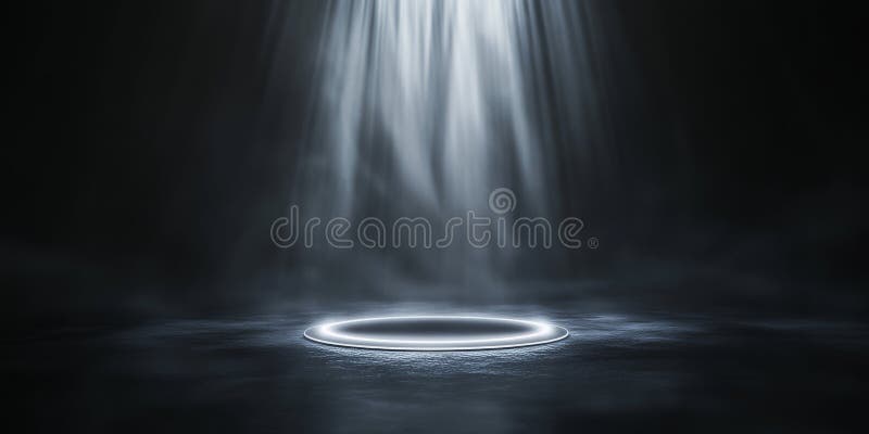 Mystical Abstract Scene with Illuminated Circle in Dark Atmosphere ...