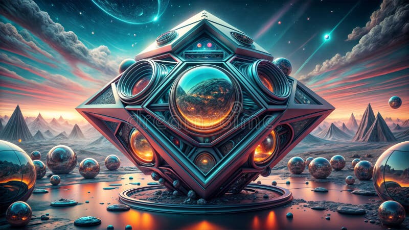 Mystical Abstract Structure on Surreal Background Stock Photo - Image ...