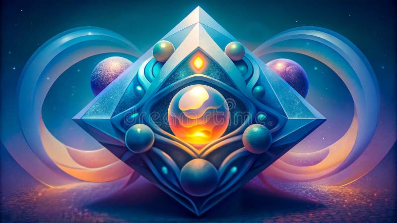 Mystical Abstract Structure on Surreal Background Stock Image - Image ...