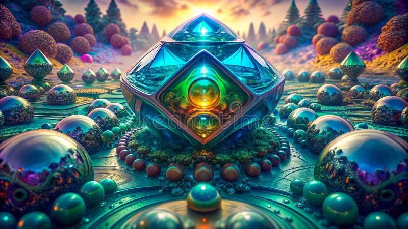 Mystical Abstract Structure on Surreal Background Stock Image - Image ...