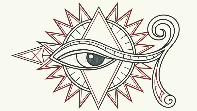 Mystical All-Seeing Eye with Rays and Geometric Shapes, Vector Design ...