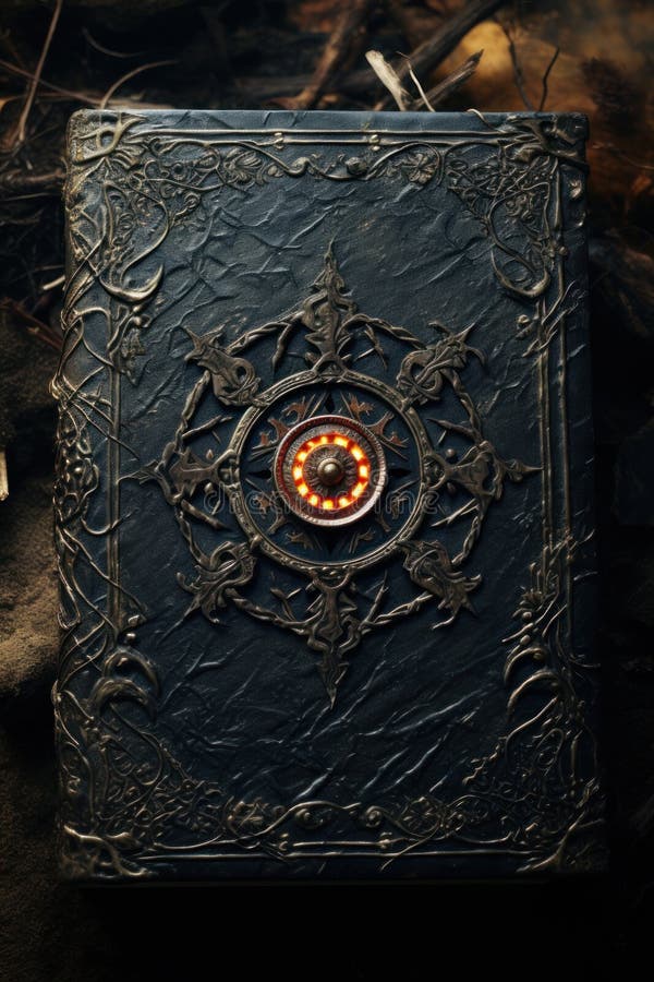 Mystical Ancient Book with Ornate Cover and Glowing Symbol Stock ...