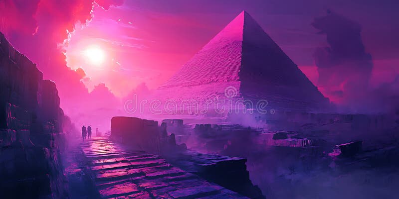 Mystical Ancient Egyptian Pyramid Exploration at Dusk for an ...