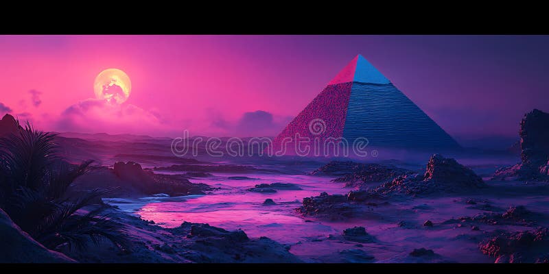 Mystical Ancient Egyptian Pyramid Exploration at Dusk for an ...