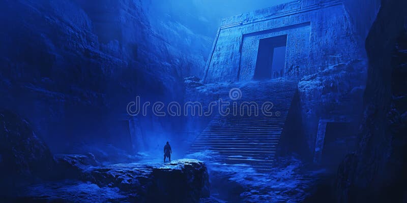 Mystical Ancient Egyptian Pyramid Exploration at Dusk for an ...