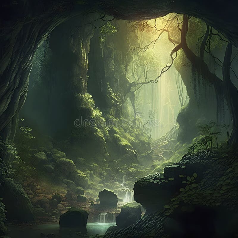 Mystical Ancient Woods: a Digital Fantasy Illustration for Posters and ...