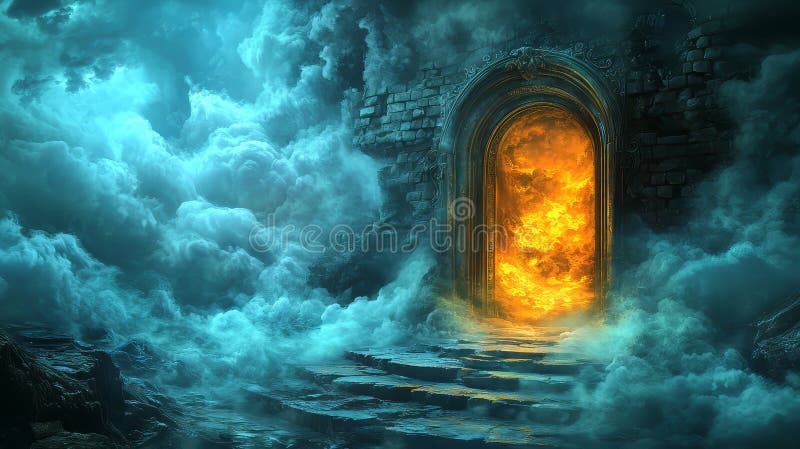 Mystical Antique Picture Frame Glowing from within, Surrounded by ...