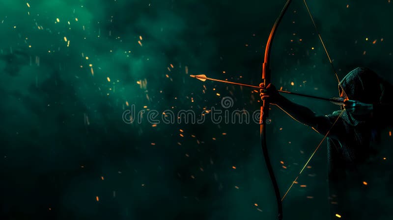 Mystical Archer in Ambient Light Stock Image - Image of magic, arrow ...