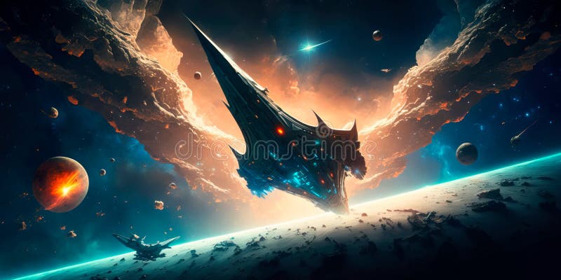 Mystical Beautiful Space.Secrets of Deep Space. Generative AI Stock ...