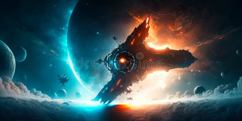 Mystical Beautiful Space.Secrets of Deep Space. Generative AI Stock ...