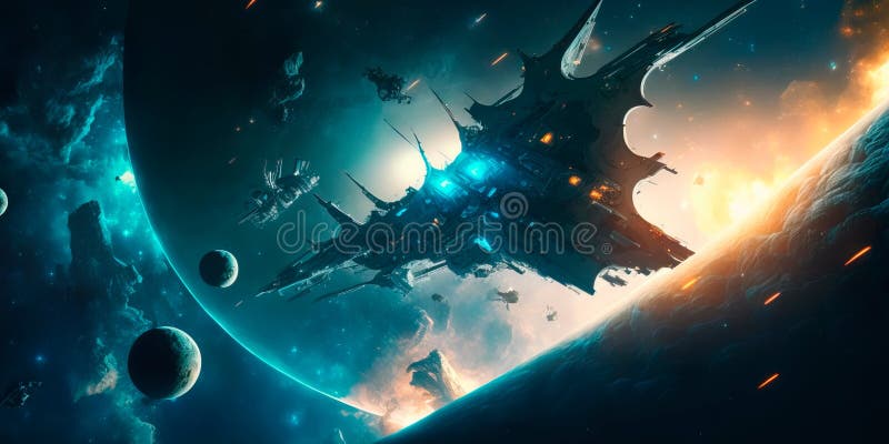 Mystical Beautiful Space.Secrets of Deep Space. Generative AI Stock ...