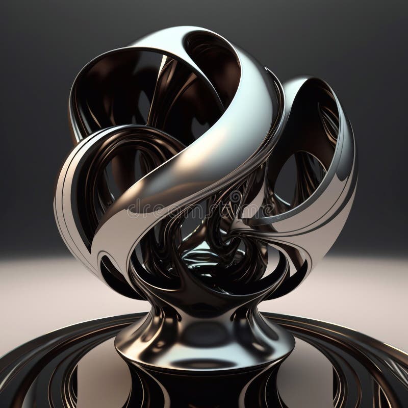 Mystical Biomorphic Abstraction Created from the Metal of Gold and ...