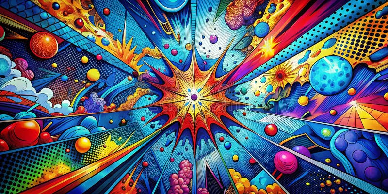 Mystical Blue Comic Book Abstract a Surreal Digital Art Background for ...