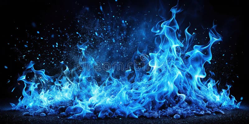 Mystical Blue Fire Embers Overlay Abstract Burning Texture for Graphic ...